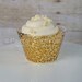 Gold Cupcake Wrapper Metallic Gold Foil Lace Filigree Wedding Birthday ...