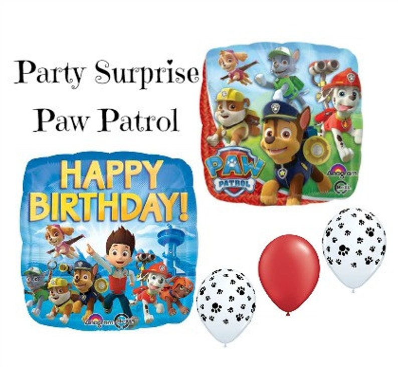Paw Patrol Balloons Boy Paw Patrol Paw Print Latex 17 | Etsy