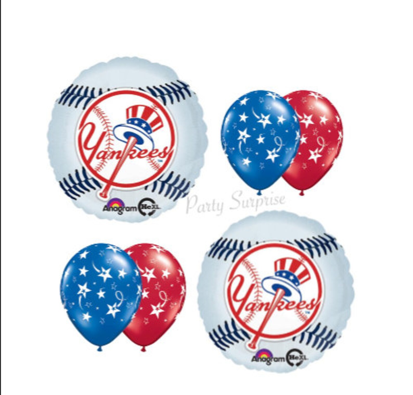 Yankees Baseball and Stars Balloon Pkg Sports Party Birthday - Etsy