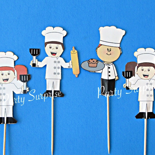Chef Cupcake Toppers - Etsy