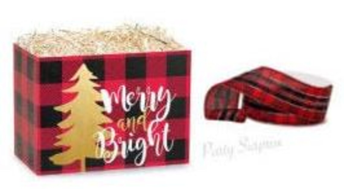 Black Gift Box Pinstripe Cube 4x4x4" Metallic Bow Included, Mens Gift ...