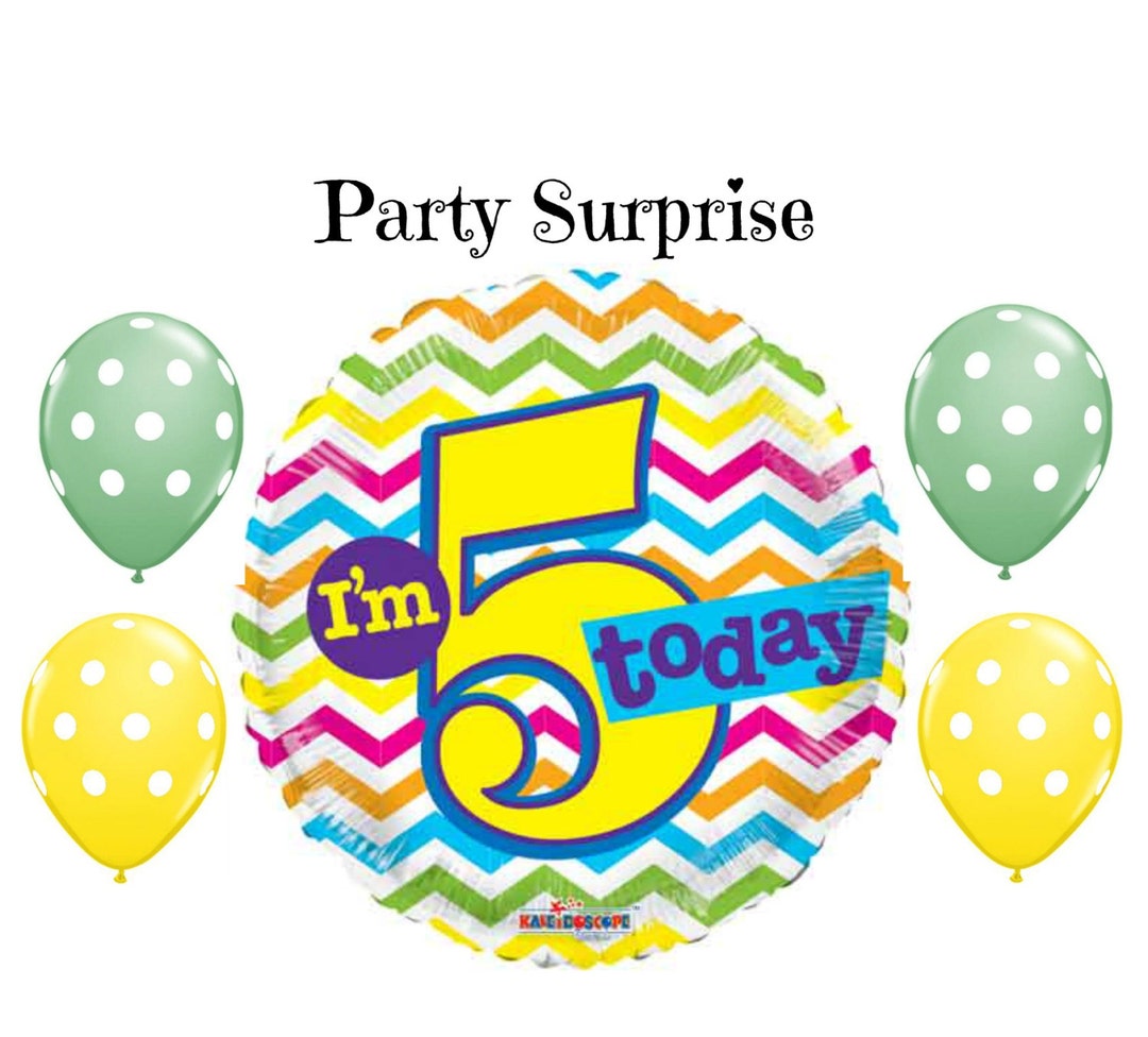 5th Birthday Balloon Set, Polka Dot Latex Balloons - Etsy