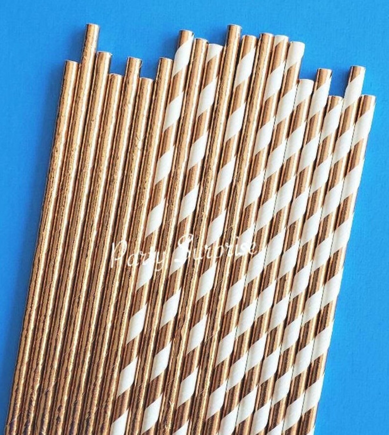 Gold Straws Metallic Foil Gold Paper Straws Wedding Straws | Etsy