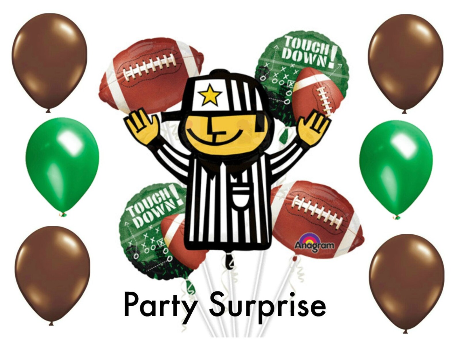 Football Balloons 5 Mylar Foot Ball Party Balloons Party | Etsy