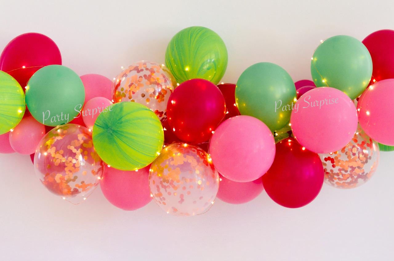 Watermelon Balloon Garland Pink and Green Balloon Garland | Etsy
