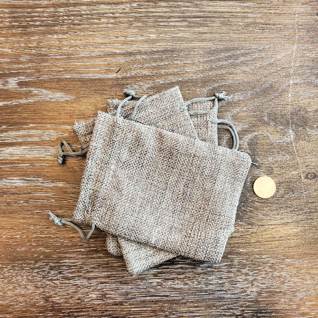 Gray Pouch Bag Burlap Gray Small Bags Favor Bags Gift Jewelry Bags Gift ...