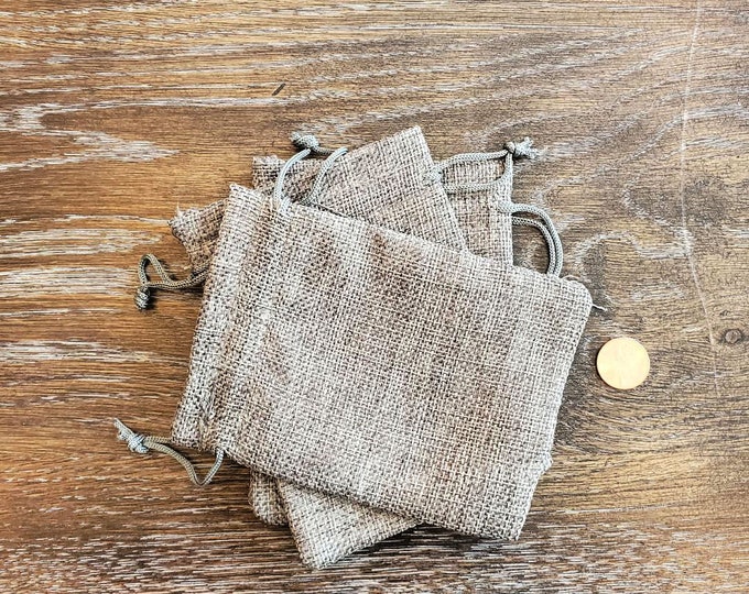 Gray Pouch Bag Burlap Gray Small Bags Favor Bags Gift Jewelry - Etsy