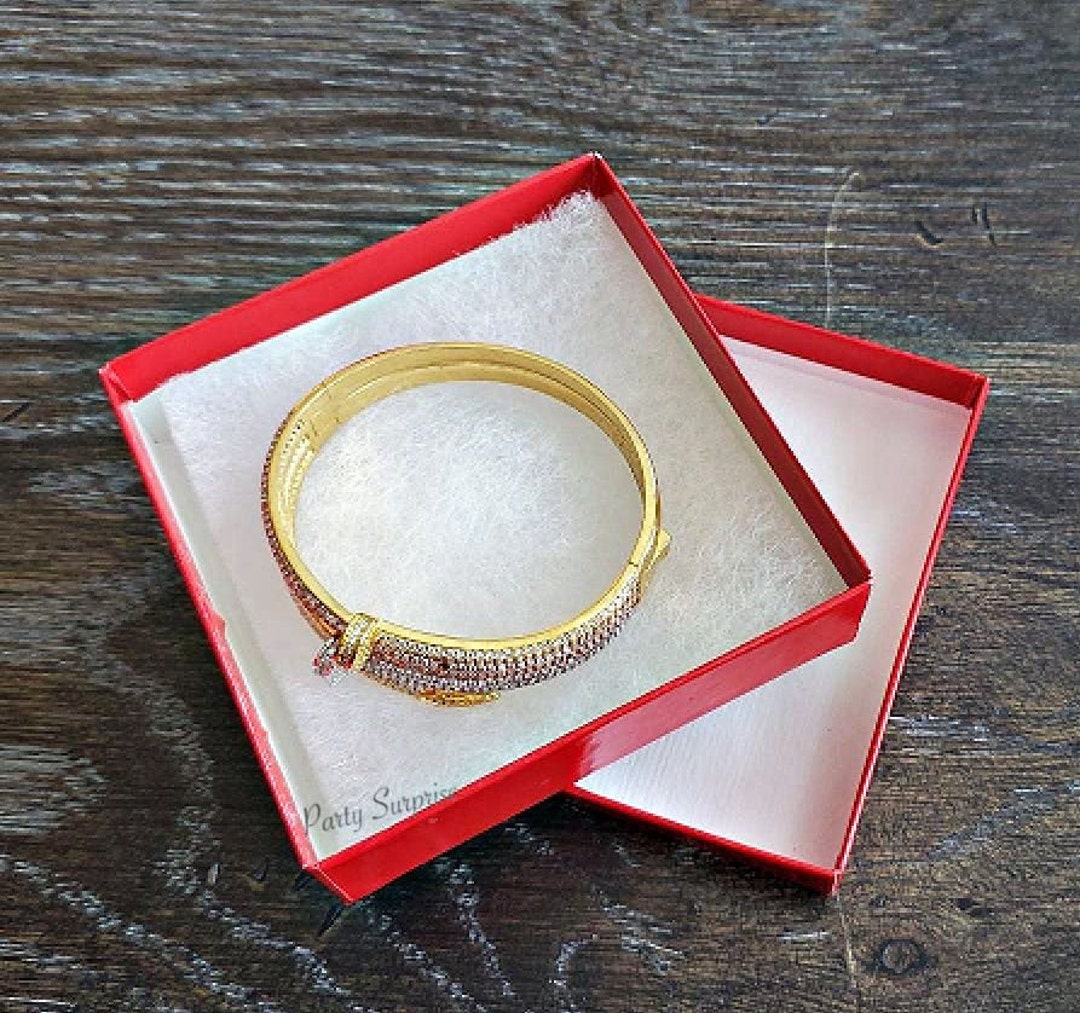 Red Glossy Jewelry Gift Box Dark Blue Boxes Bracelet Earring Pin Box ...