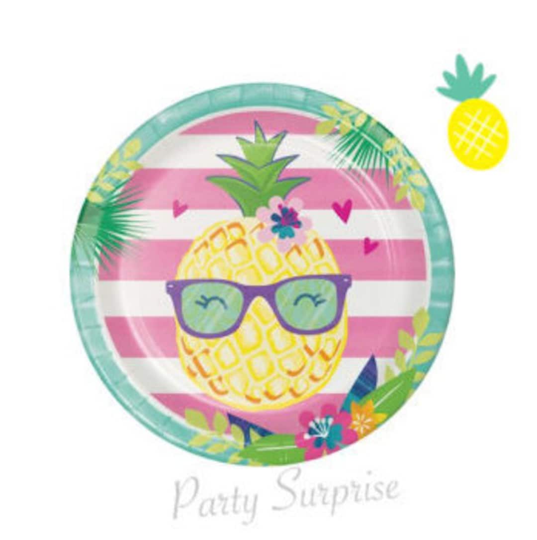 Pineapple Plates Pineapple Party Tableware Dinner Plates Graduation ...