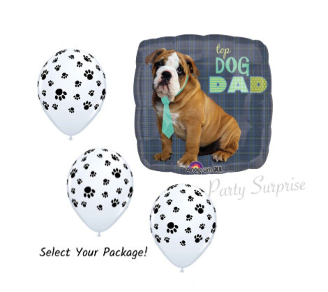 Top Dog Dad Balloon Package: Paw Print Balloons, Father's Day Decor - Etsy
