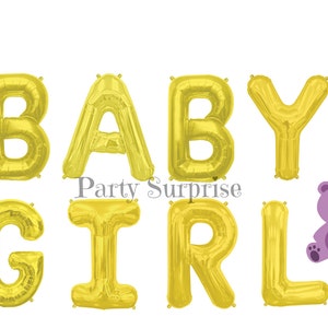 Baby Girl Balloons Pink Baby Girl Letter Balloons Pink Baby Girl Heart ...