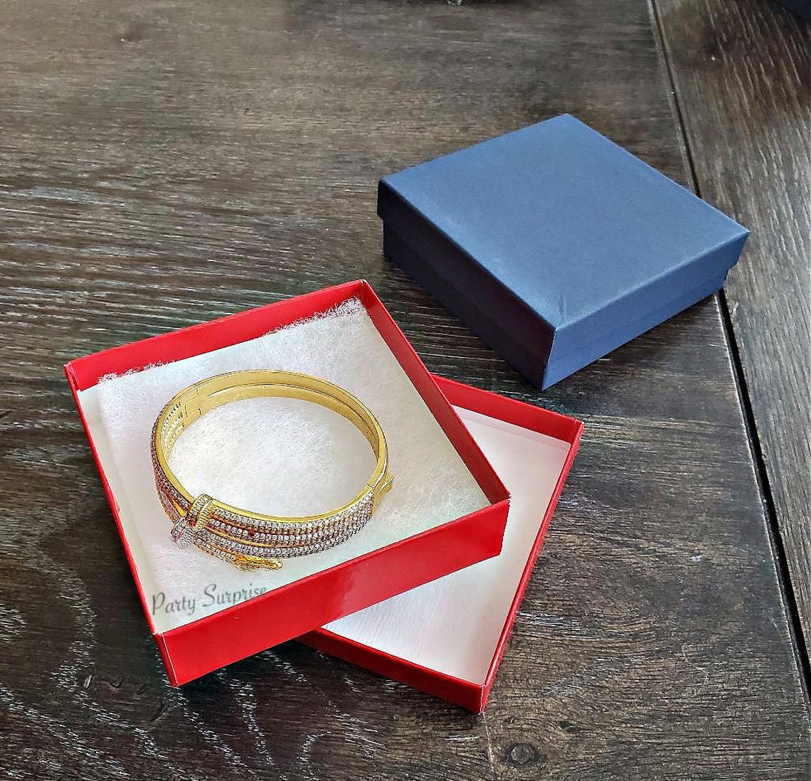 Black Pinstripe Gift Box, 4x4x4 With Metallic Bow - Etsy