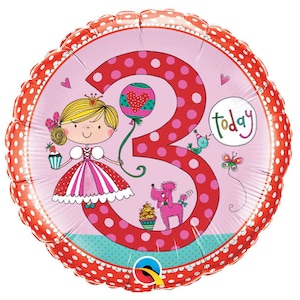 3rd Birthday Girl Balloons: Princess Party Pink Number 3 - Etsy