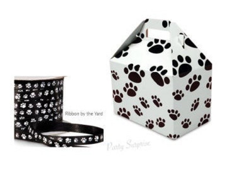 Paw Print Favor Boxes Kraft Dog Cat Animal Pawprint Cookie - Etsy
