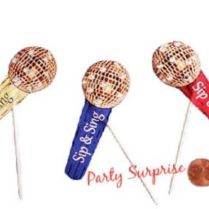 Microphones Cupcake Toppers Blue Green Yellow Red Orange Hollywood ...