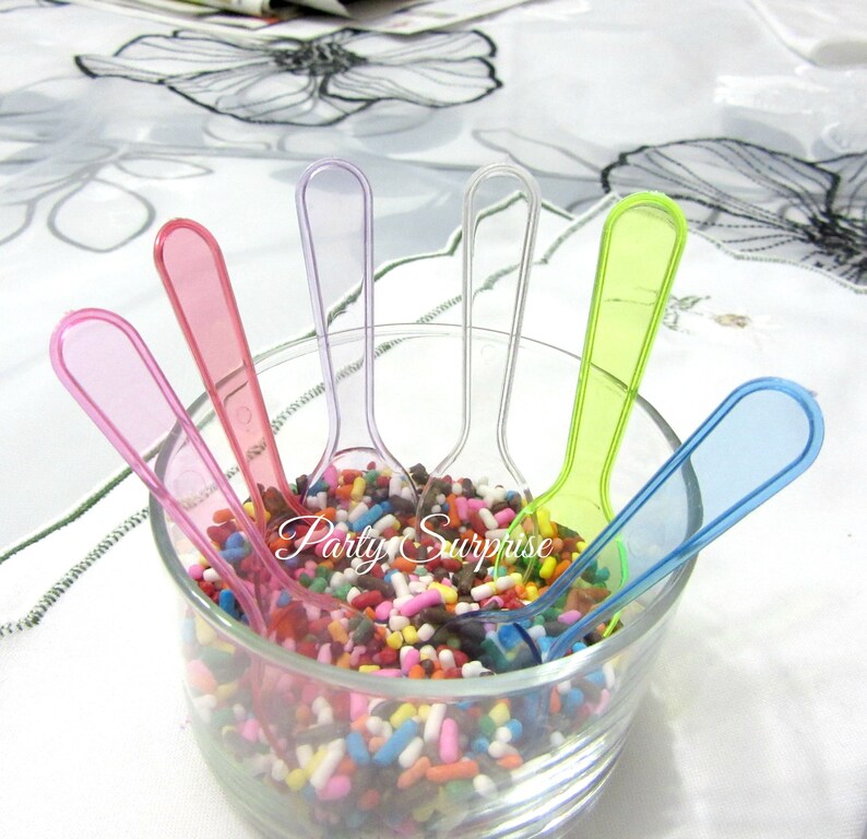 Mini Spoons Disposable Assorted Pastel Colors 3 Food - Etsy
