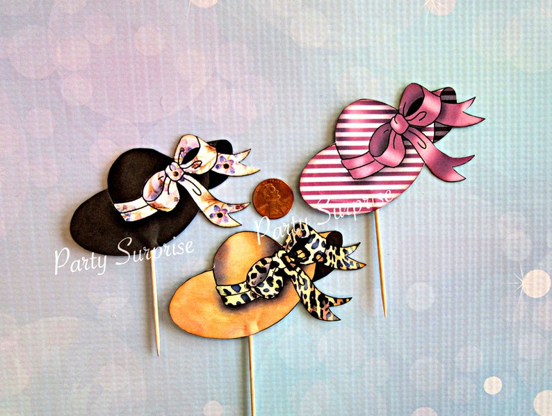Southern Ladies Hats Cupcake Toppers Hand Made Custom for You - Etsy