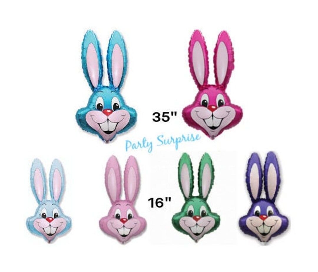 Rabbit Head Balloons Easter Bunnies Mylar Foil Made in USA - Etsy