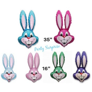 Rabbit Head Balloons Easter Bunnies Mylar Foil Made in USA - Etsy