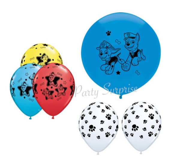Paw Patrol balloons Boy Paw Patrol Paw Print latex 17" 11" balloons, Kids birthday Party ...