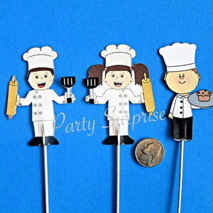 Chef Cupcake Toppers Kids Birthday Party Cooking Baking Party Little ...