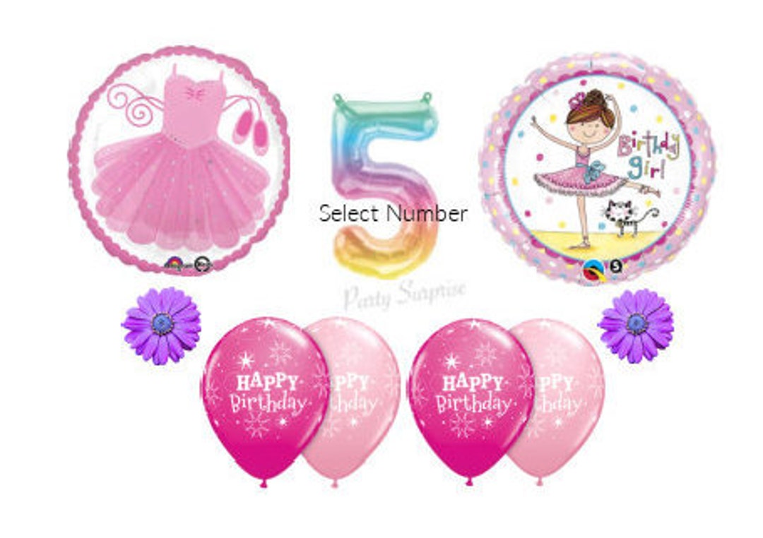 Ballerina Birthday Balloons Girl Birthday Balloons Number Balloon ...
