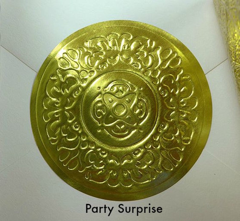 Gold and Silver Medallion Seals, Invitation Stickers - Etsy