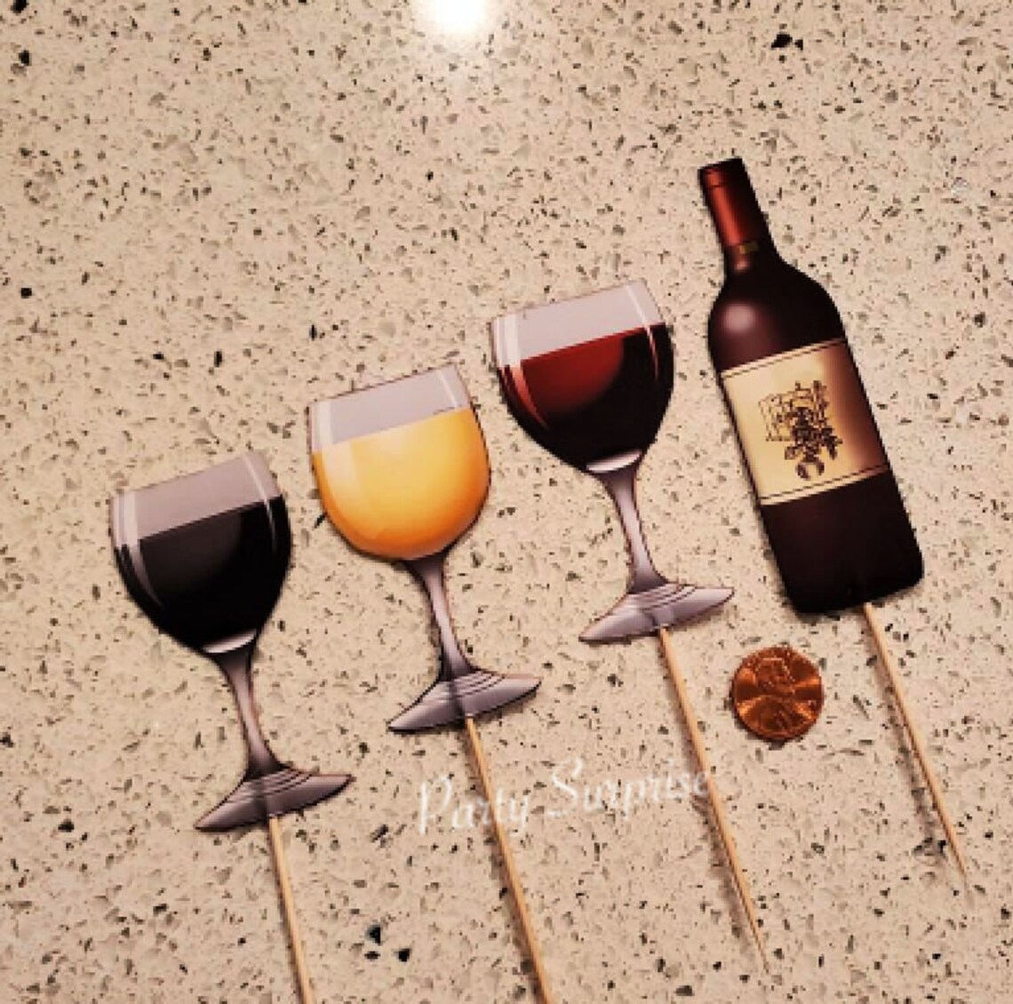 Wine Cupcake Toppers Personalize Wine Bottle Topper Wine | Etsy