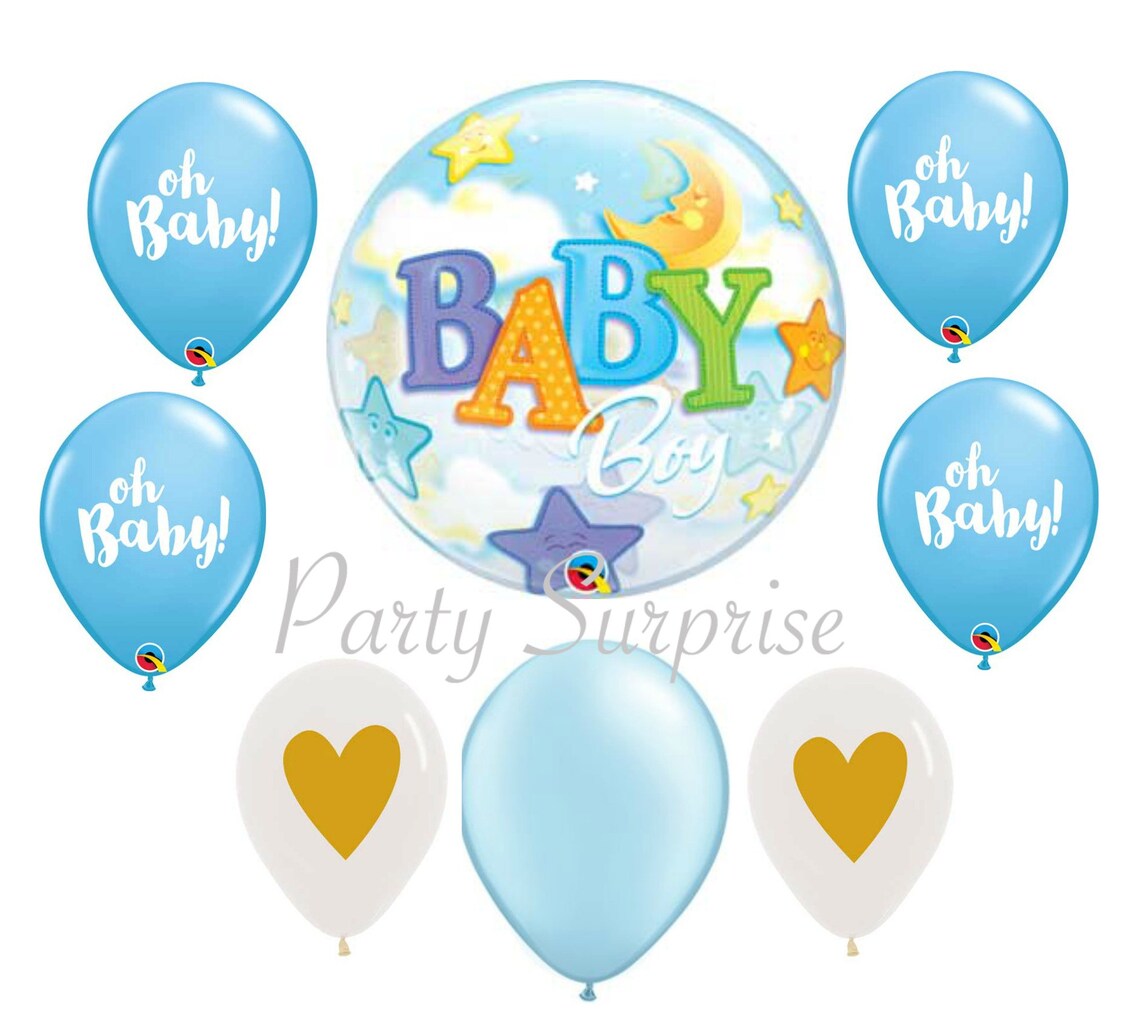 Baby Boy Balloon Banner Blue Letter Balloons Baby Boy Banner - Etsy