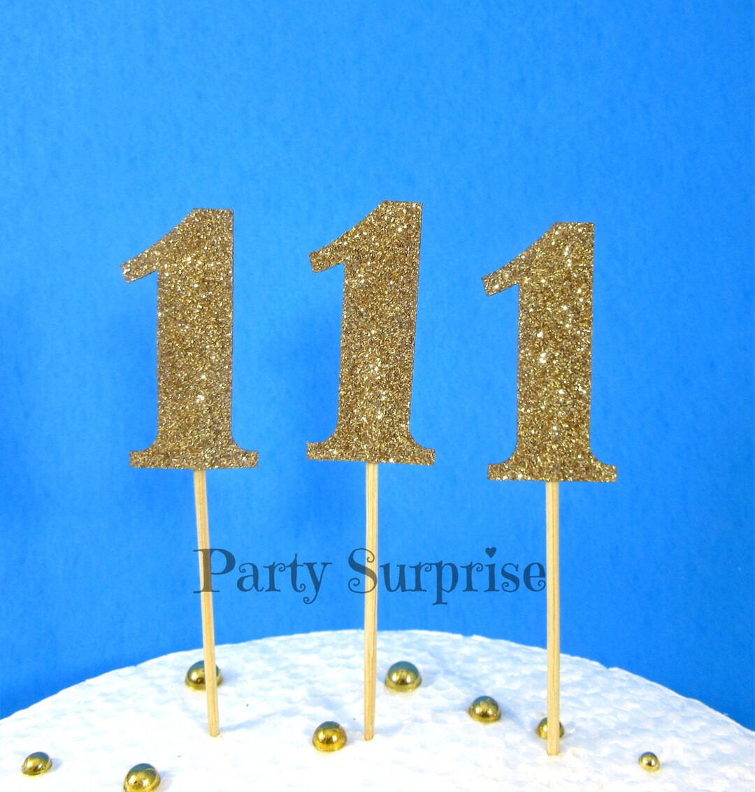 Gold Number 1 Cupcake Toppers Gold Glitter 1st Birthday Party 1st Year ...