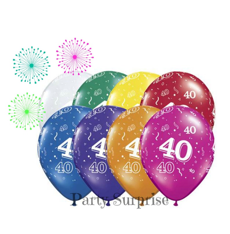 40th Birthday Balloons 40th Anniversary Balloons latex Black | Etsy