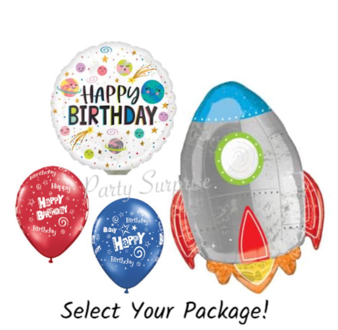 Rocket Balloon Blast Off Rocket Happy Birthday Outer Space | Etsy