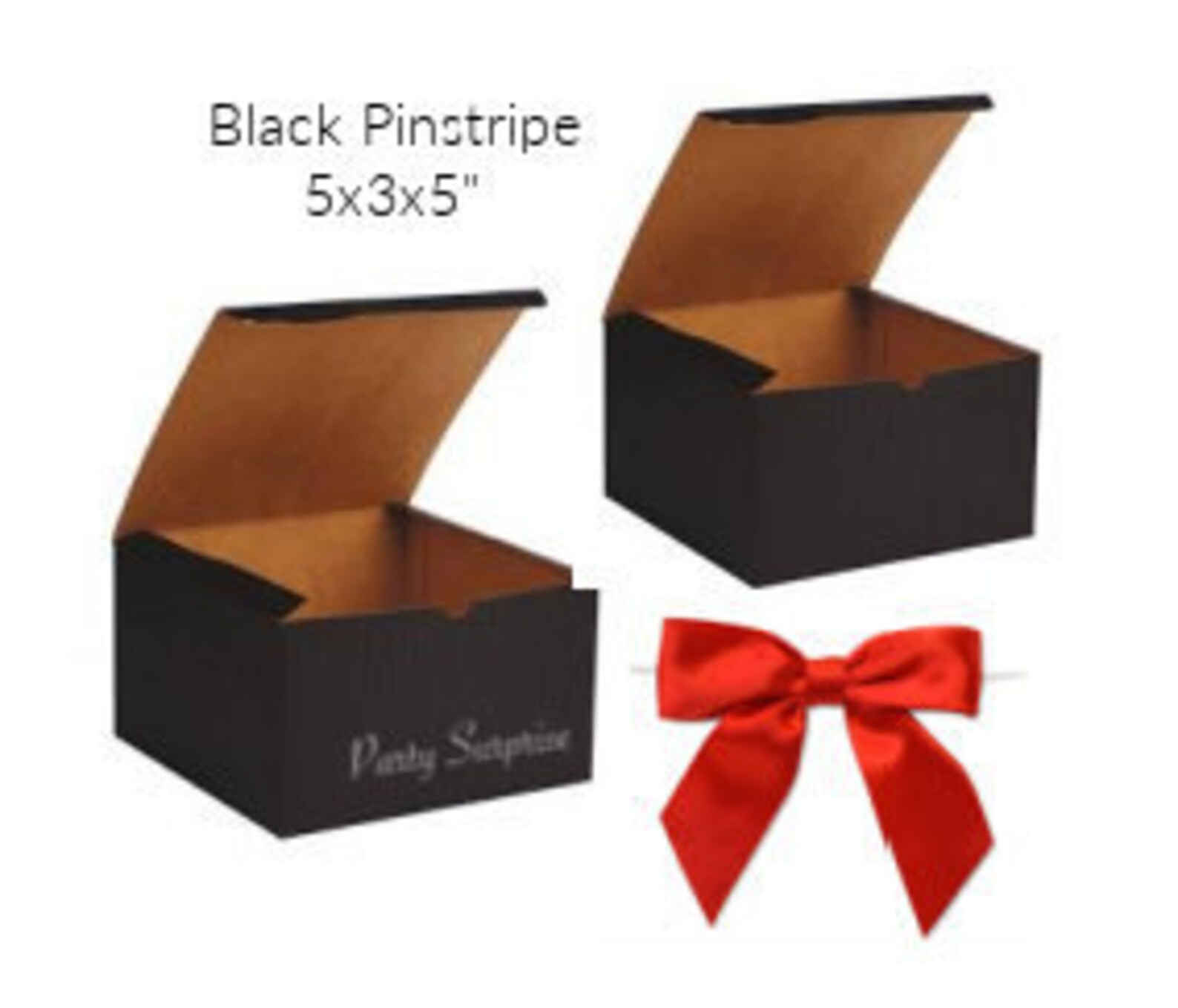 Black Gift Boxes Pinstripe Boxes 5x3x5 With Stretch | Etsy