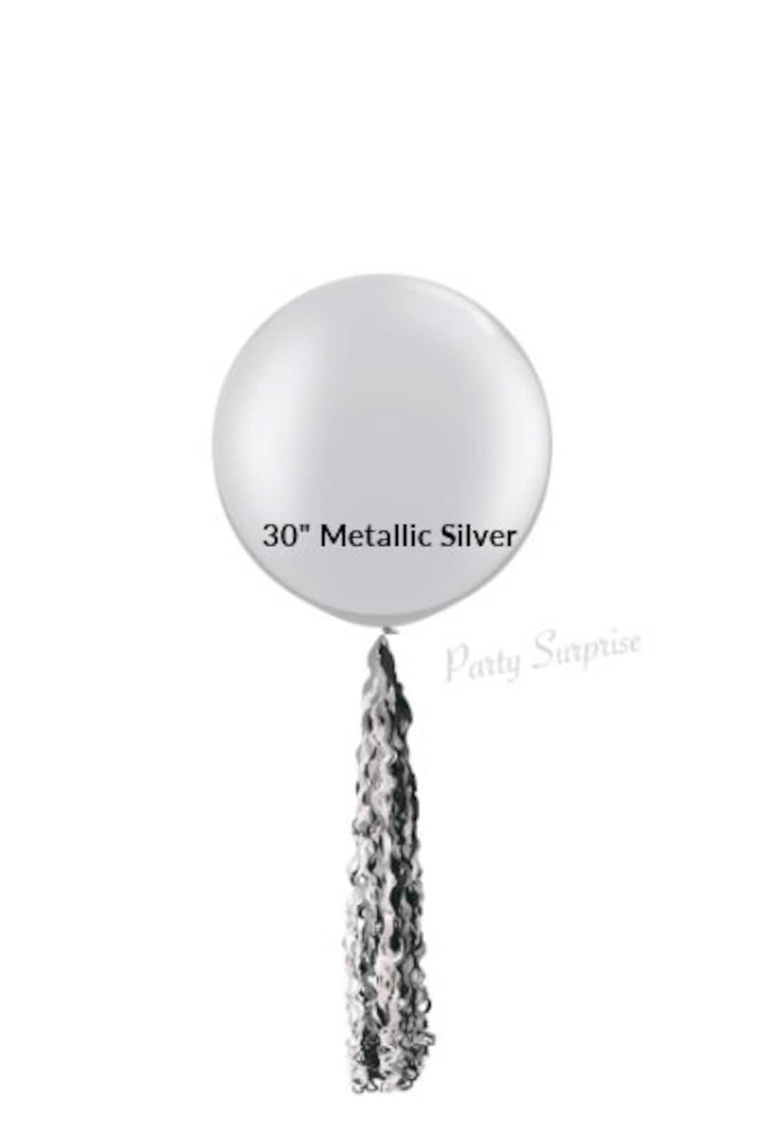 Silver Balloon 30 Inch Metallic Silver Balloon Latex Jumbo Silver ...