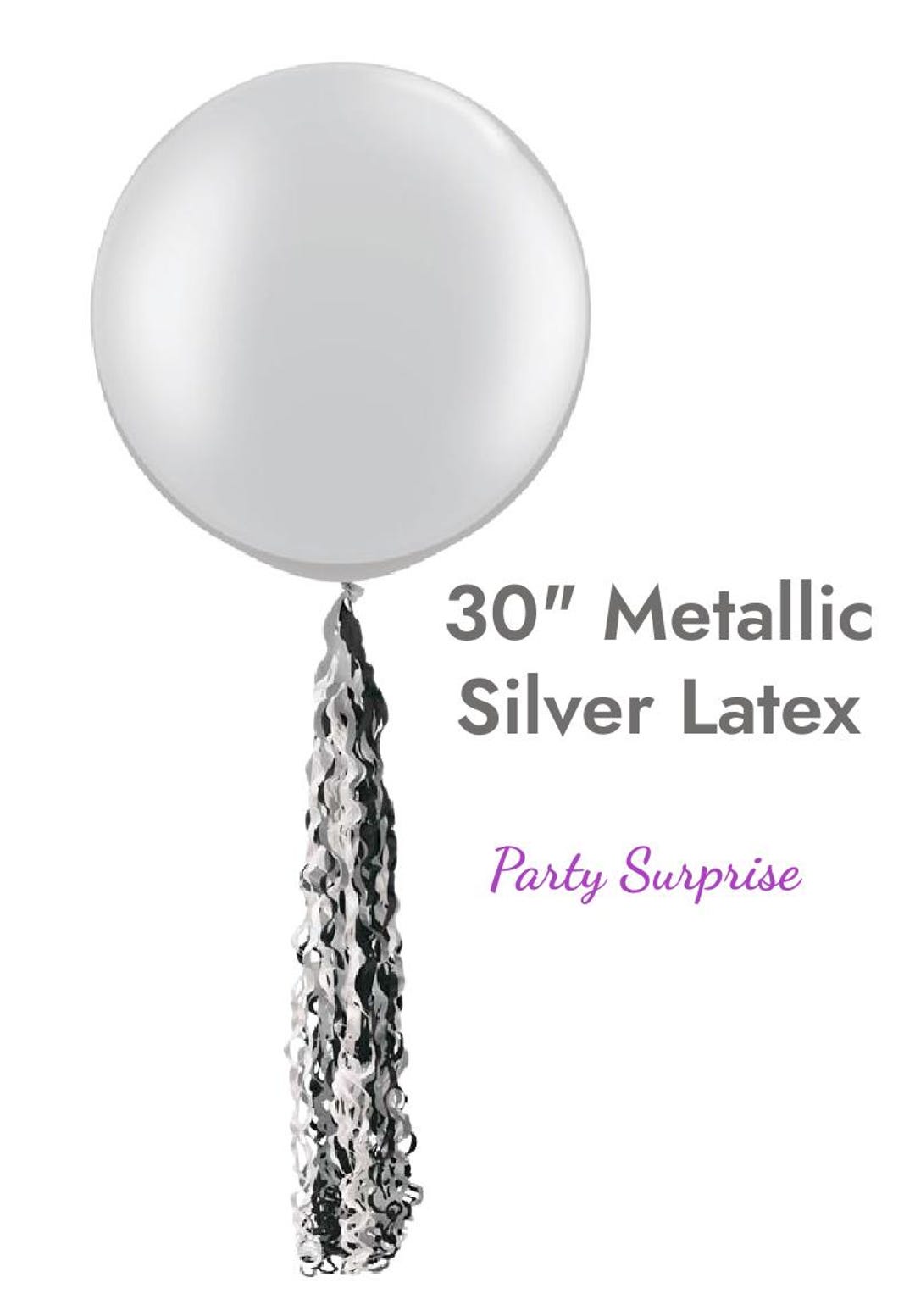 30" Metallic Silver Balloon, Wedding Party Decor, Made in USA - Etsy