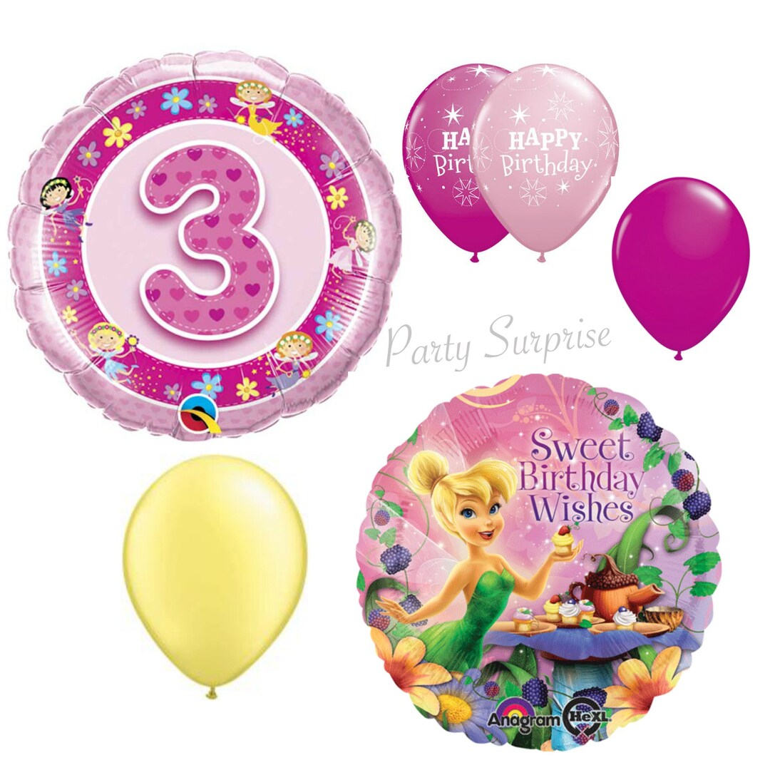 3rd Birthday Girl Balloons, Girl 3 Years Old Birthday Party Fairy Party ...