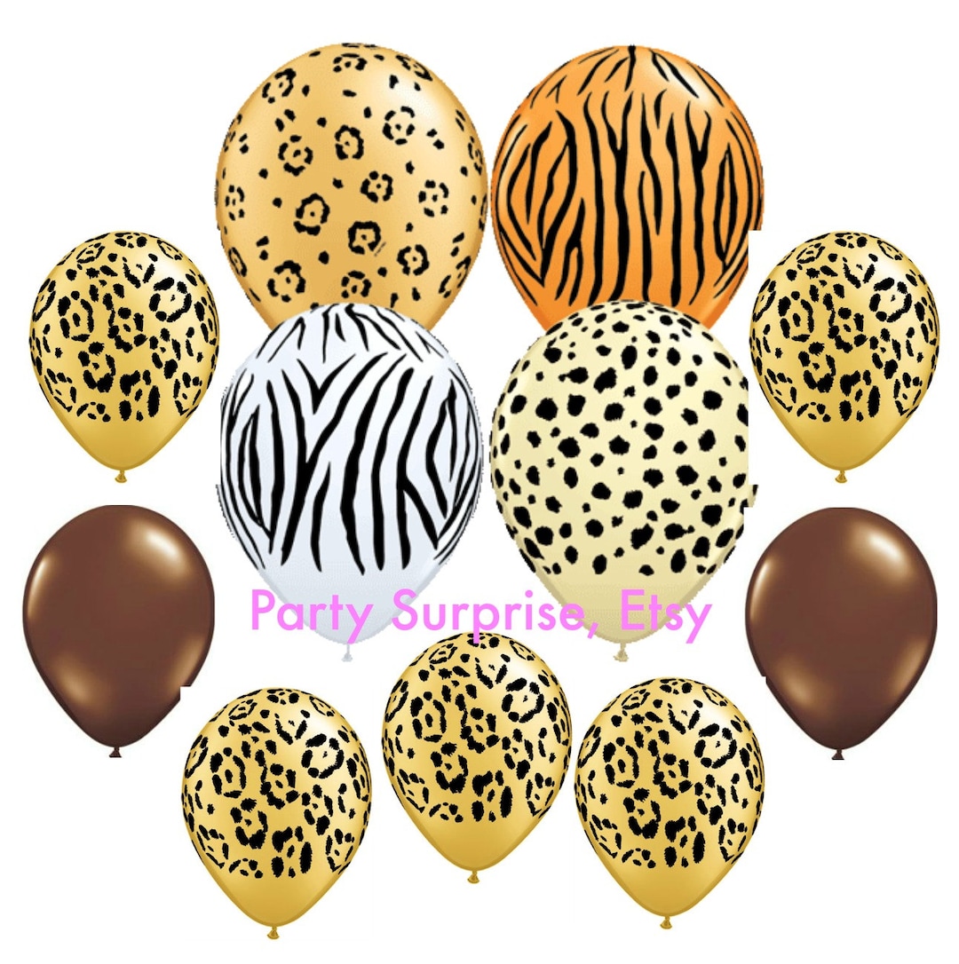Safari Balloons, Safari Party Decorations, Animal Print Balloons ...
