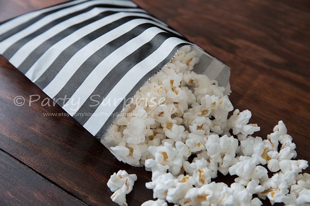 Black Popcorn boxes GOOD PRICES black polka dots and stripes | Etsy