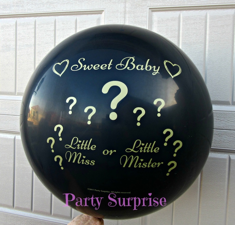 Gender Reveal Balloon Jumbo Black Question Mark Gender Reveal | Etsy