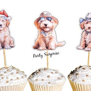 Doodle Dogs Cupcake/cake Toppers Banners Custom Hand Made - Etsy