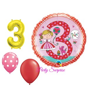 3 Years Old Birthday Balloons, I Am 3 Today 3rd Birthday Party ...