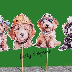 Doodle Dogs Cupcake/cake Toppers Banners Custom Hand Made - Etsy