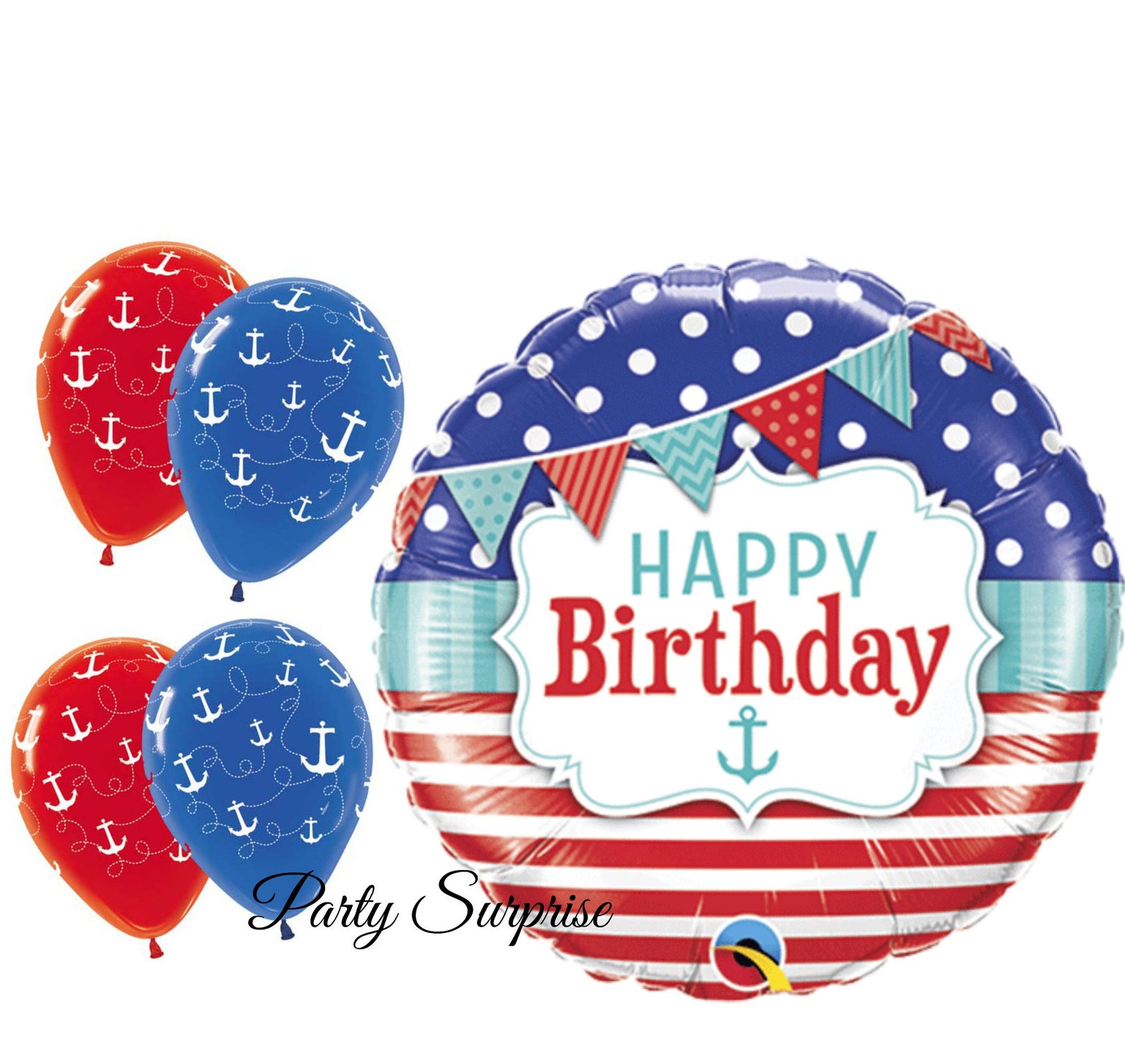 Anchor Balloons Nautical Party Balloons Ahoy Gold Foil | Etsy