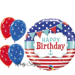 Anchor Balloons Nautical Party Balloons Ahoy Gold Foil Balloons Baby ...