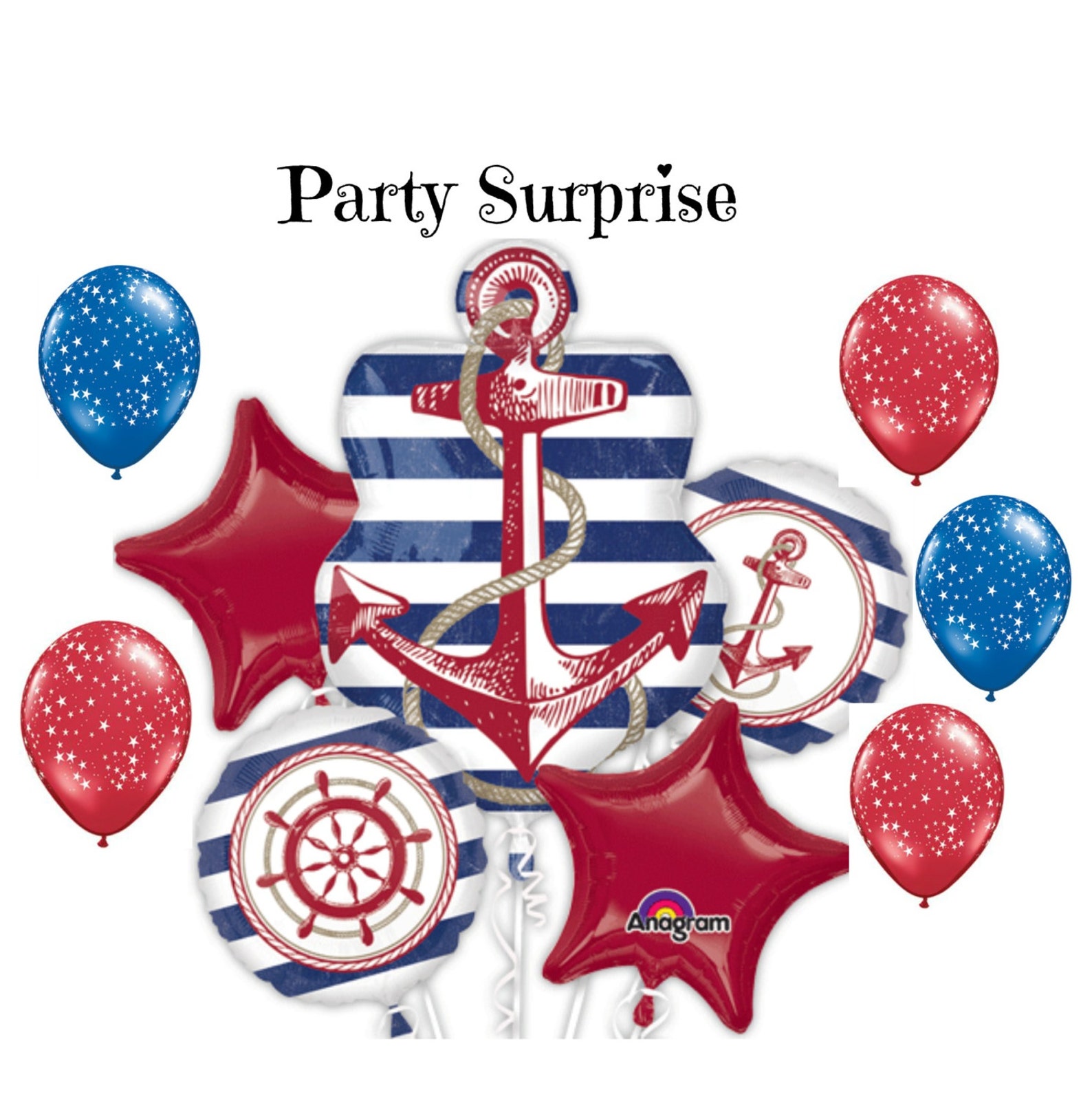 Anchor Balloons Nautical Party Balloons Ahoy Gold Foil | Etsy