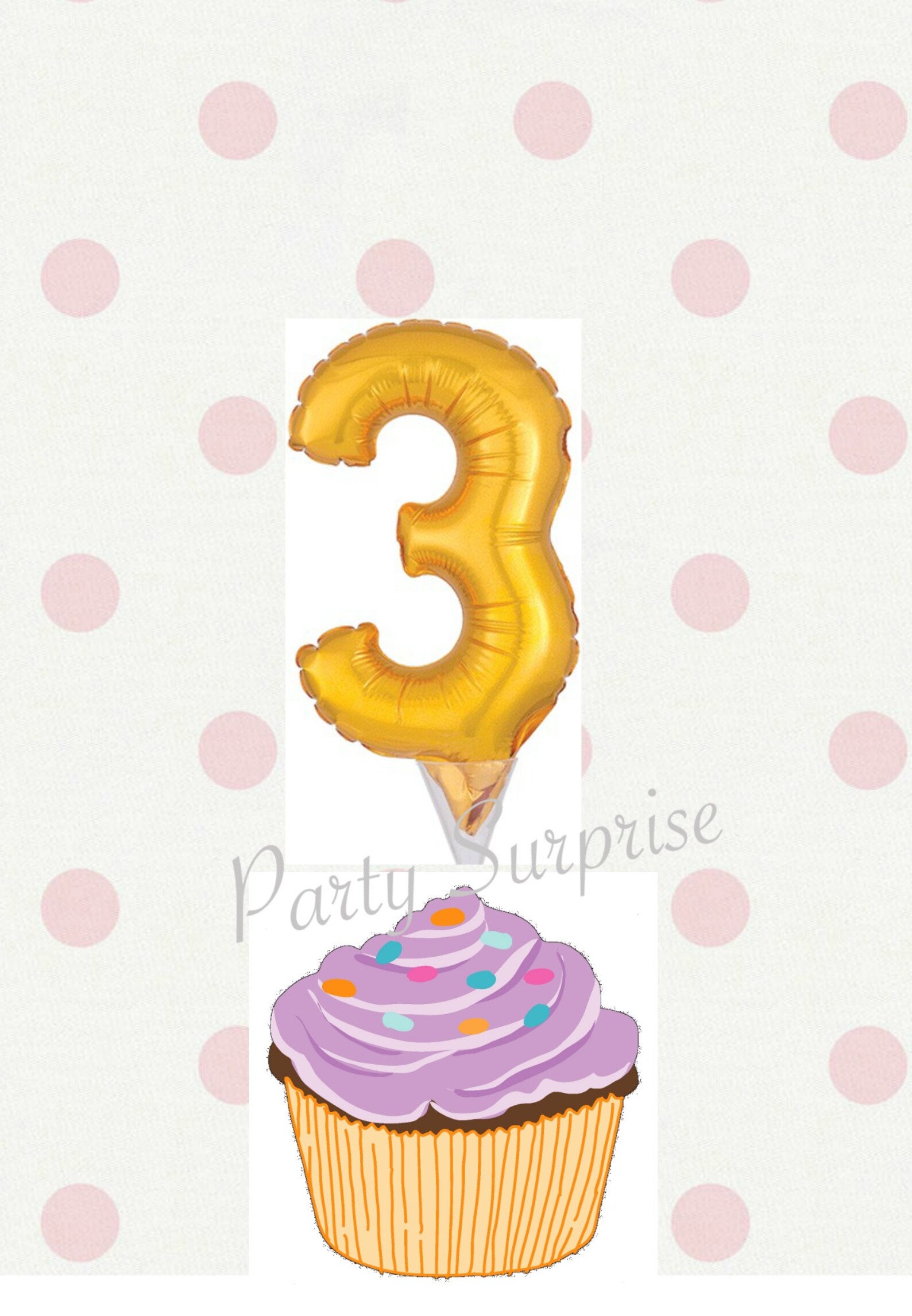 Gold 3 Cake Topper 3rd Birthday Balloon Topper Boy 3rd Girl - Etsy