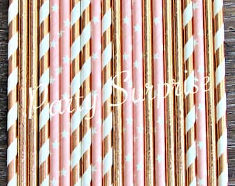 Light Pink Straws - Etsy