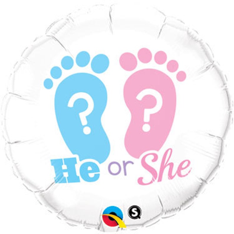 Footprint He or She Gender Reveal Balloons Boy or Girl Baby | Etsy