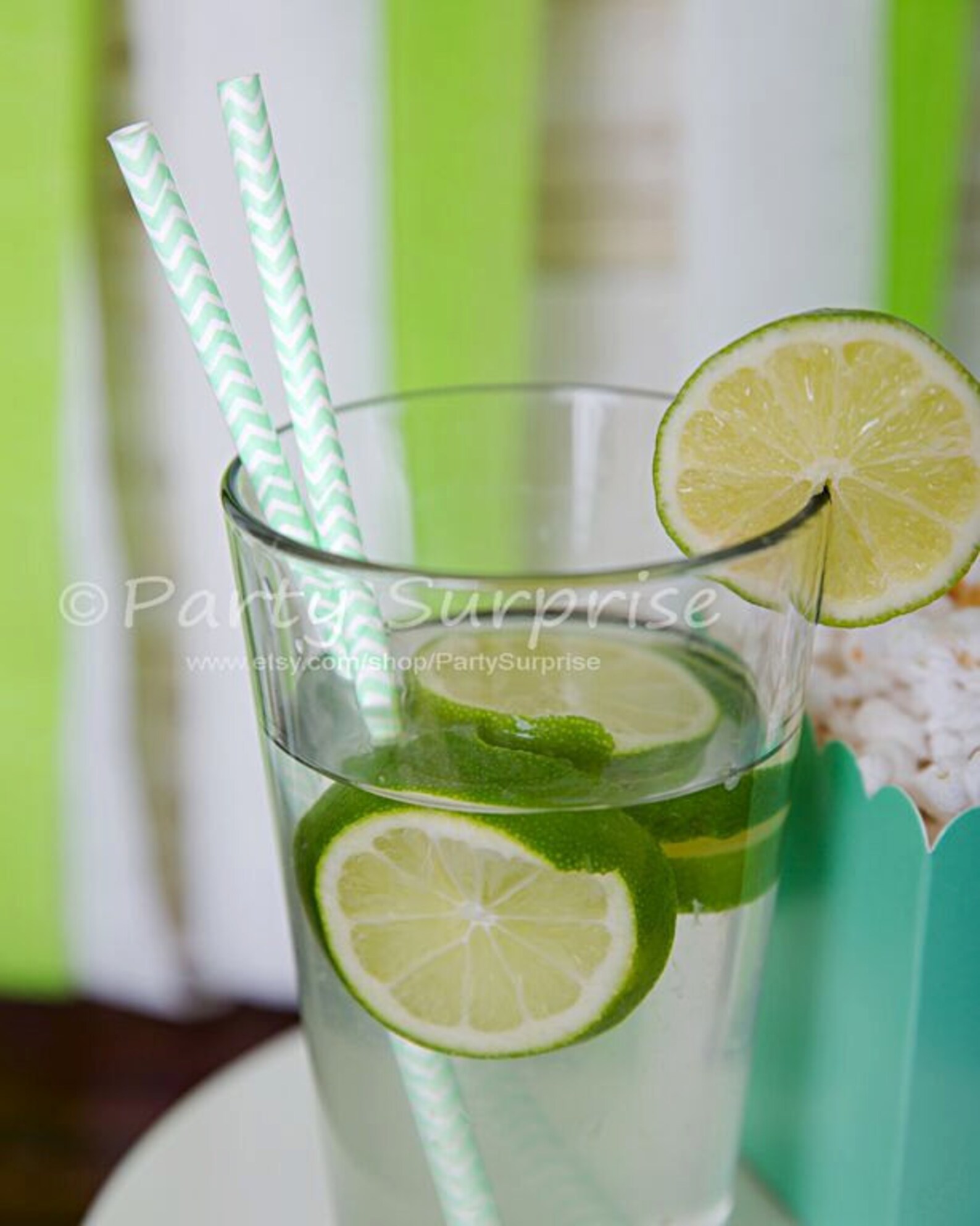 Mint Green Straws Chevron Straws Mint Wedding Paper - Etsy