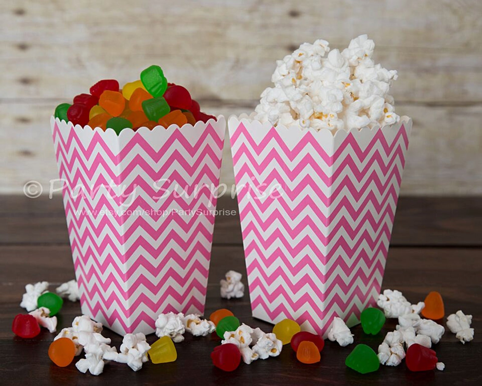 Pink Popcorn Boxes Pink Mini Popcorn Box Pink Wedding Favor - Etsy